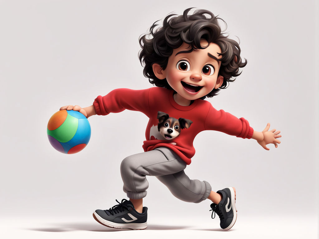 Create a Pixar-style cartoon image of a 5-year-old boy with ... by Emad ...