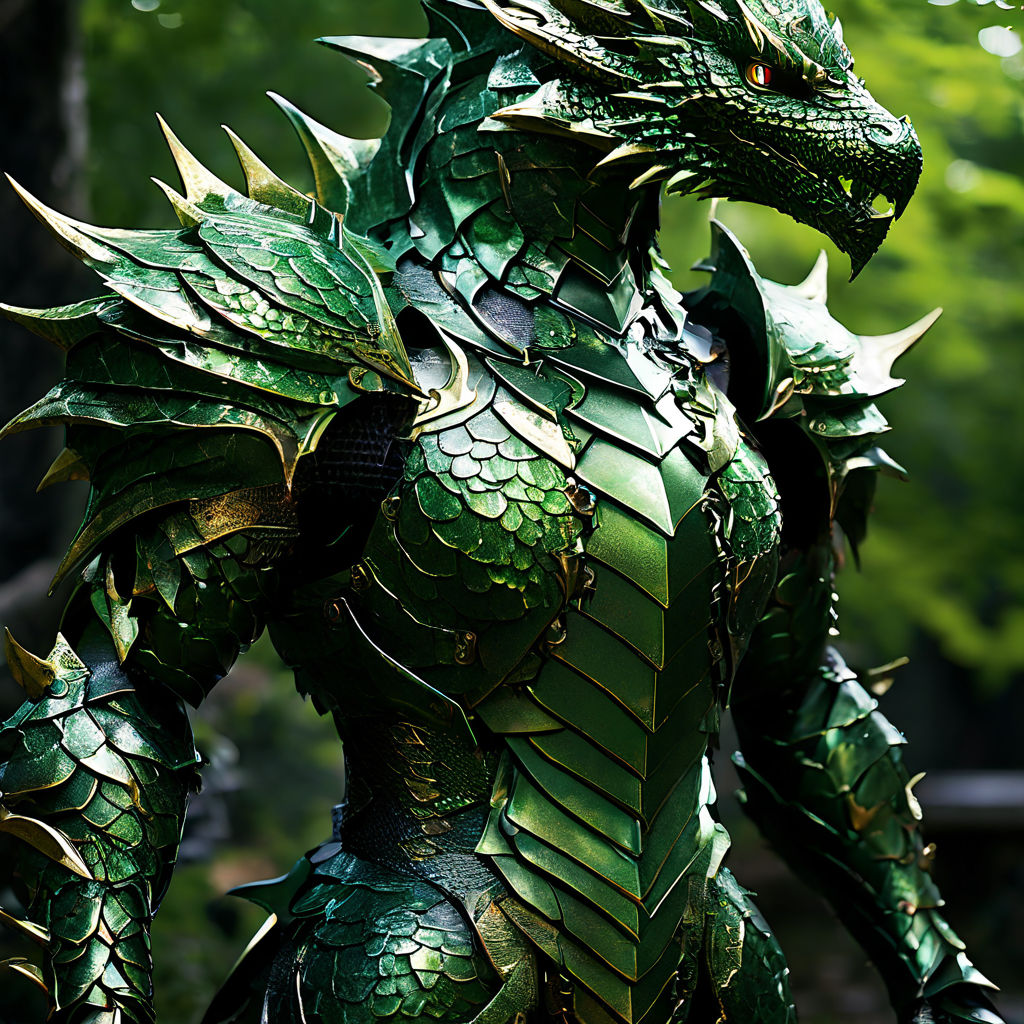 Green dragon scale armor full hight by Jadawin X - Playground