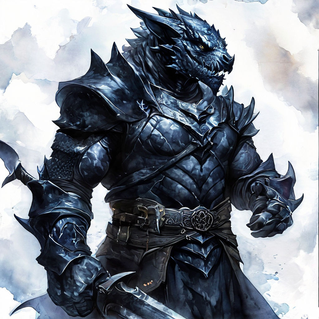 Obsidian dragonborn dnd muscular tattoos victorious full bod... by Dave ...