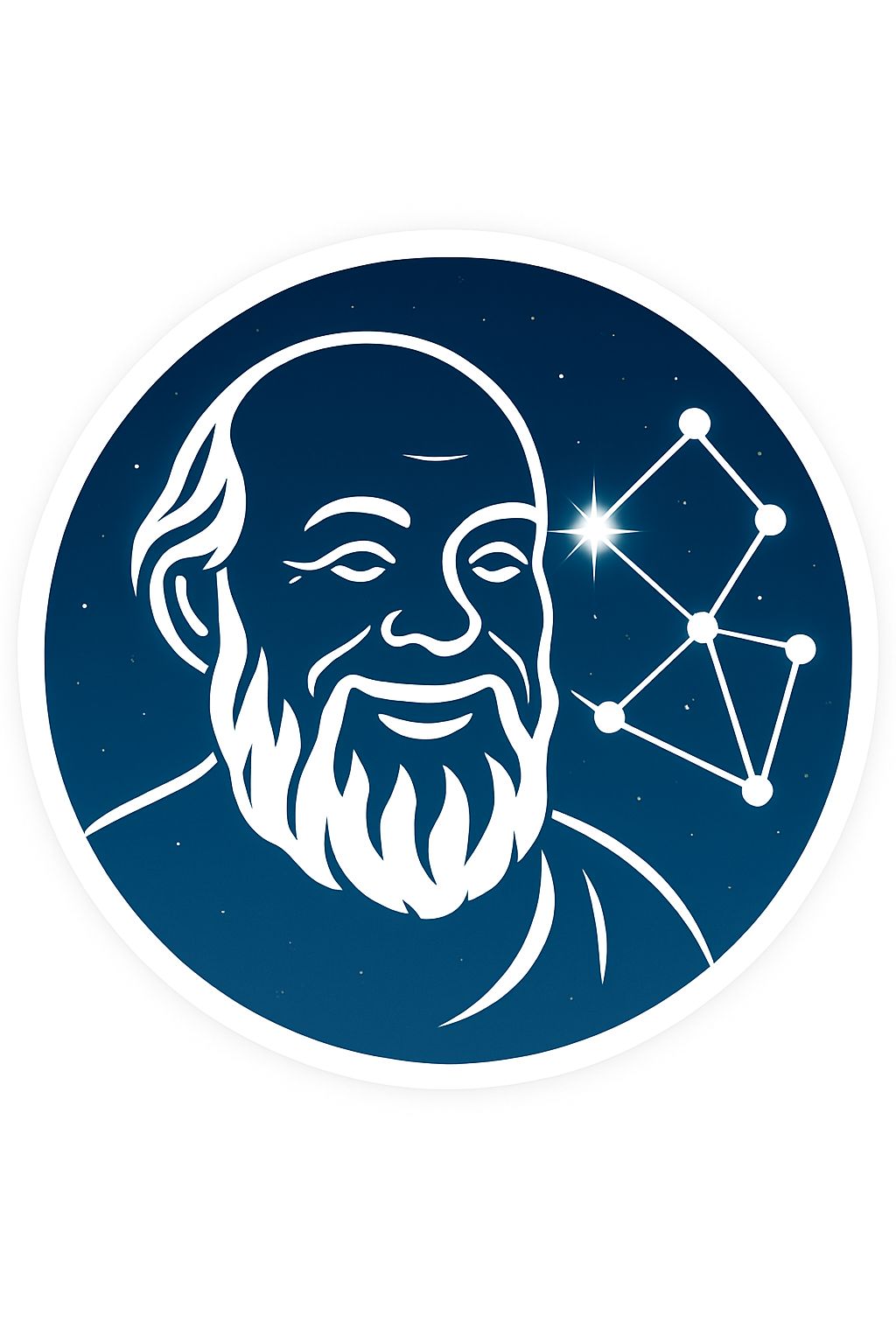 Minimalist Line Art Portrait Of Smiling Socrates - Playground