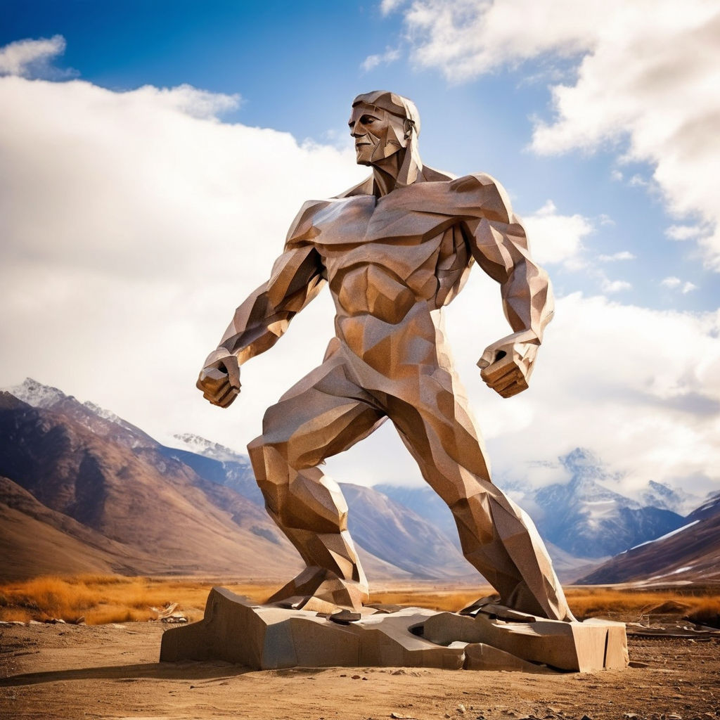 Designs a statue inspired by the image by Victor D - Playground