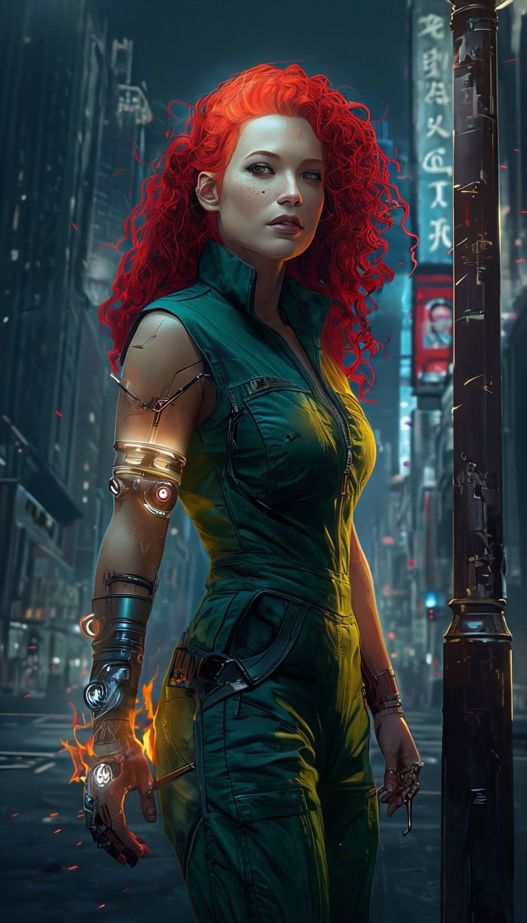 The Witcher's Triss Merigold in Cyberpunk style. Tight green... by ...