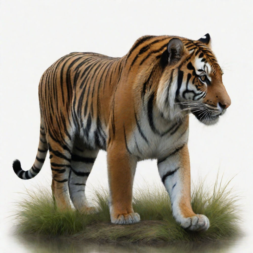 Tiger with an inquisitive look and imposing pose in the fore... by ...