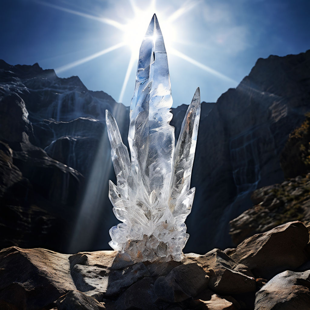 Massive trident emerging from rugged terrain by Katarinz El - Playground