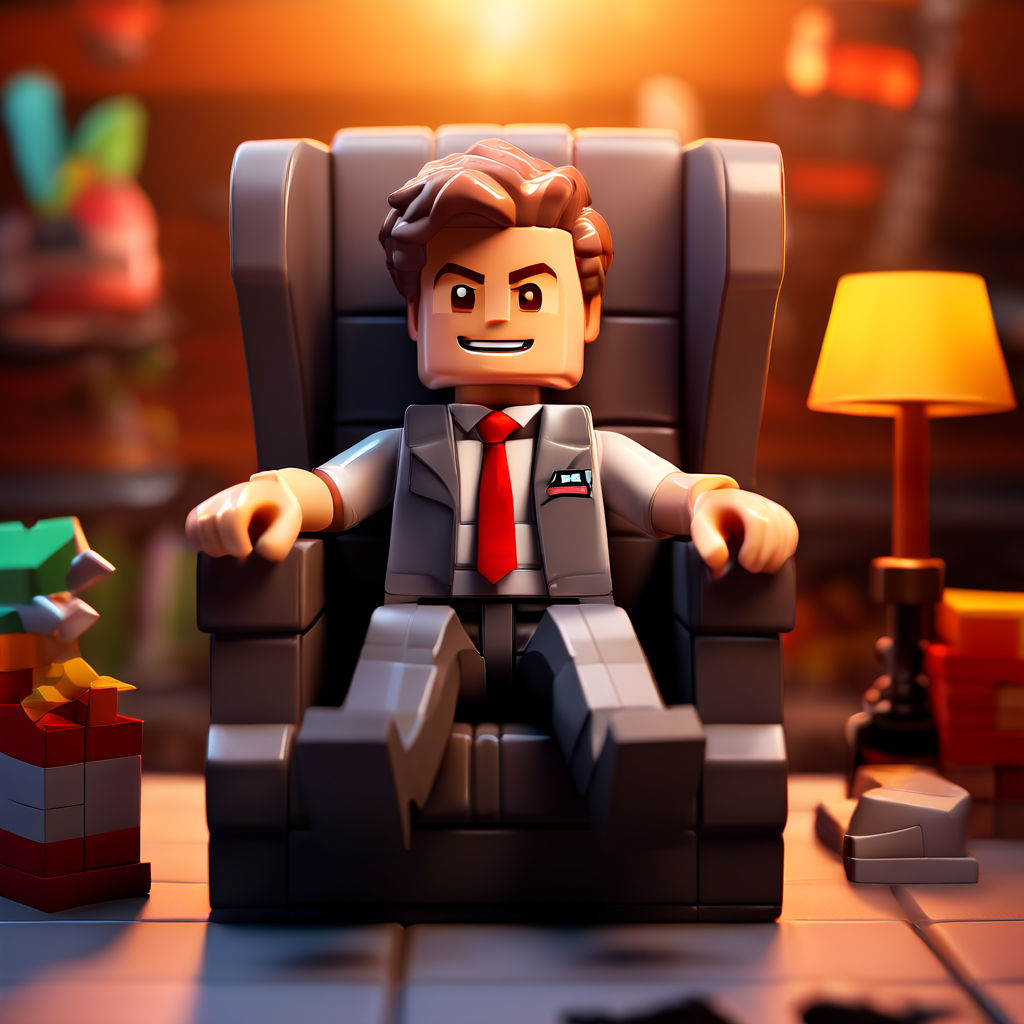 Cinematic happy roblox character with crossed legs sitting i... by ...