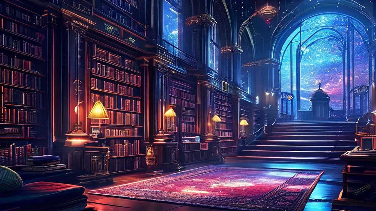 Anime Library Background