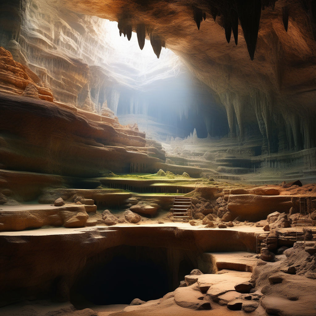 Underground cave in layers of earth by ela 007 - Playground