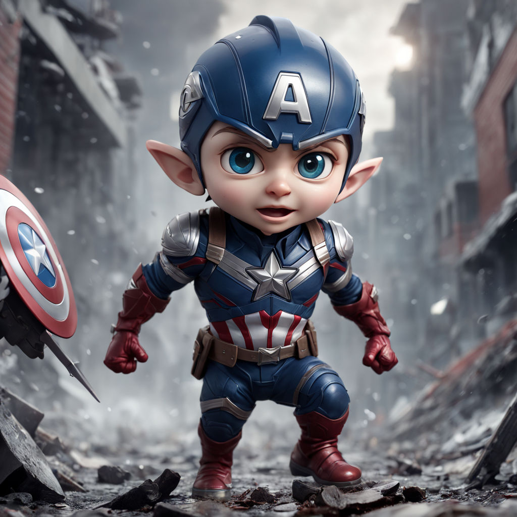 An anthropomorphic original Elf man warrior in a captain ame... by The ...