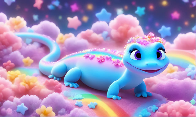Bruni is a cute cartoon salamander lizard with a rainbow-col... by Sans ...