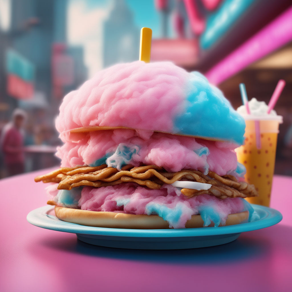 Cotton candy fast food shawarma by Jo Brown - Playground