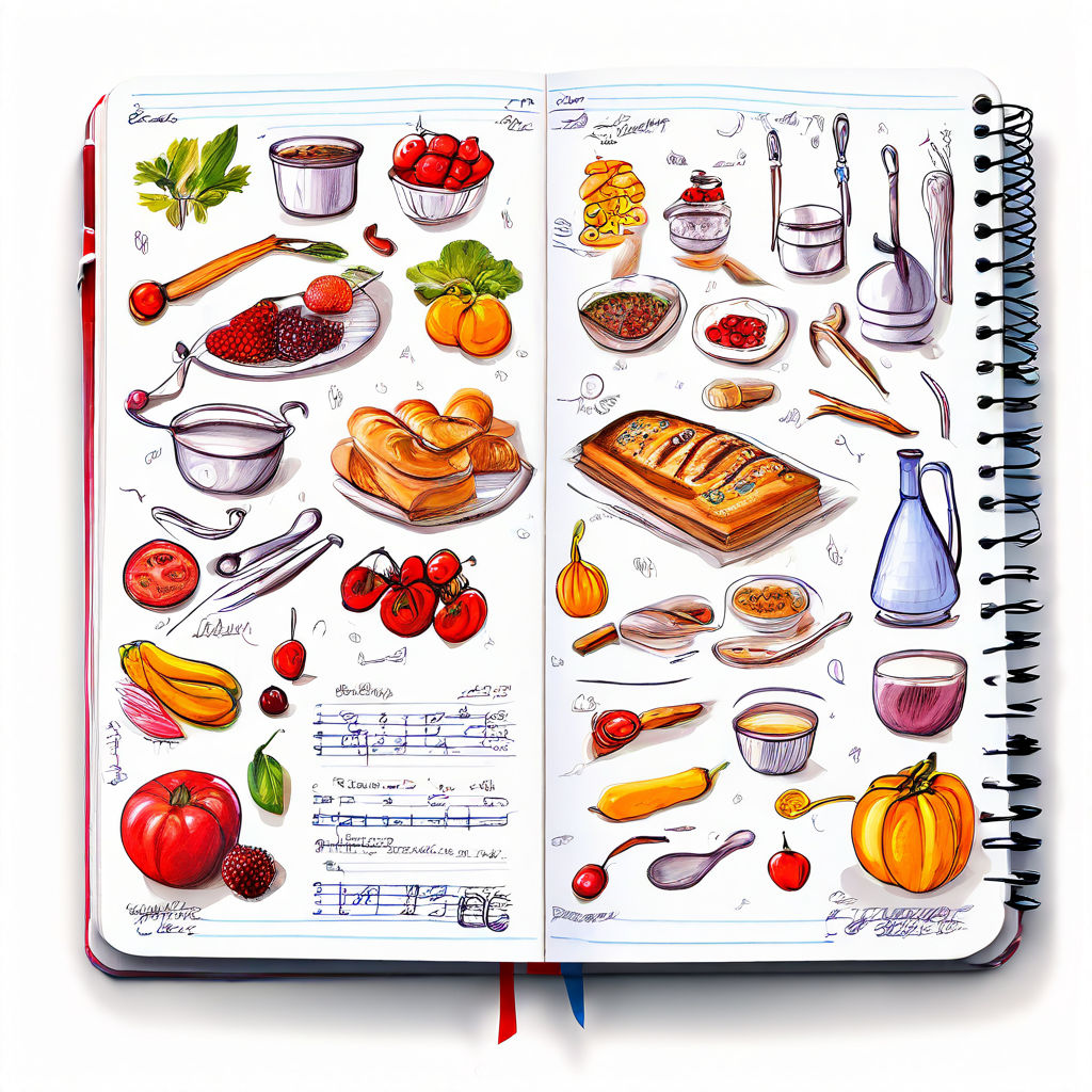 Cookery culinary studies school notebook theme at centre of ... by ...