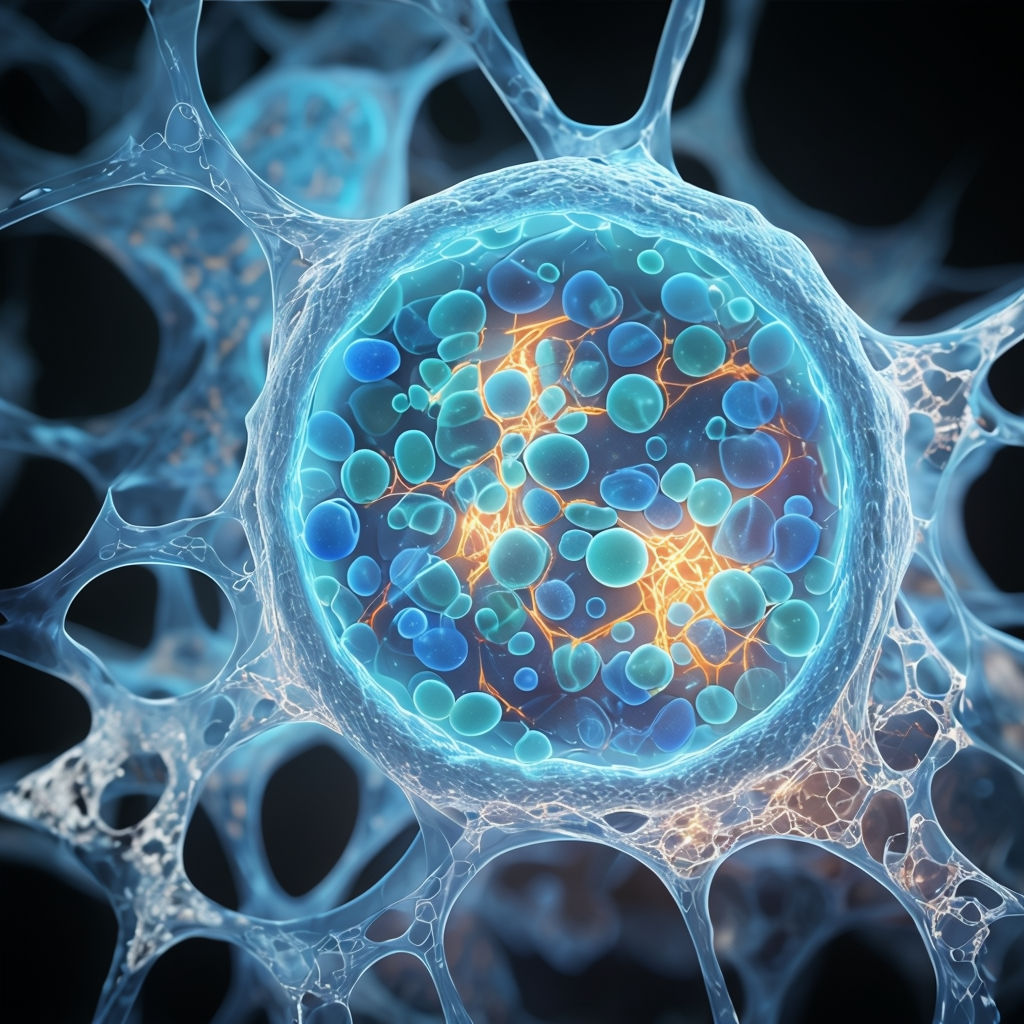 A highly detailed digital illustration of cellular structure... by pes ...