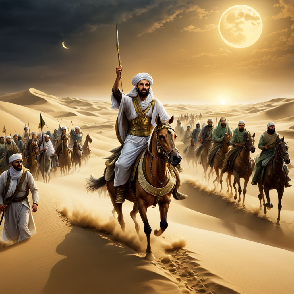 Prophet Muhammad leading migration to Medina by اسلام مؤمن - Playground