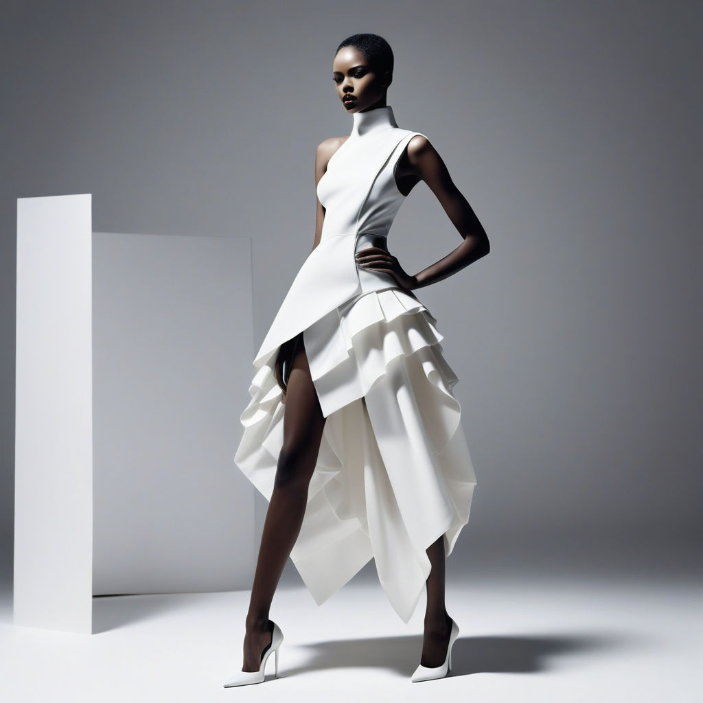 Full body fashion photo of Constructivist fashion by Njideka Eneh ...