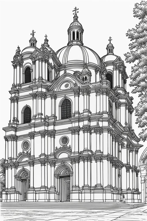 Coloring Page Church of Santa Maria de lebeña by Jose Ramon - Playground