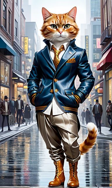 "Imagine a cat dressed in human clothes by Arman Kuralov - Playground