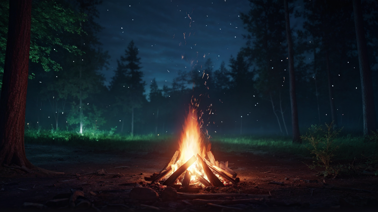 Greenscreen-effect campfire by 자유3 - Playground