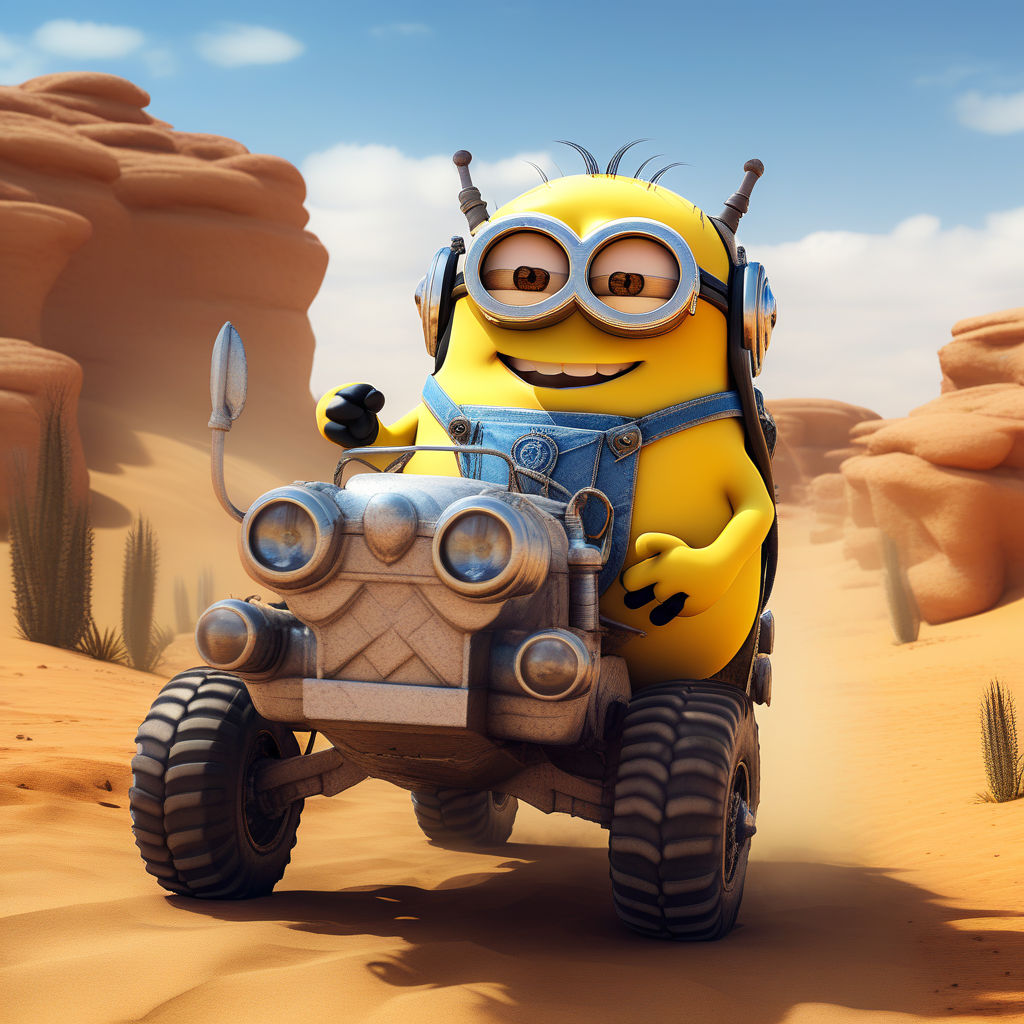 Minion driving the camel.in desert by Даулет Саввин - Playground