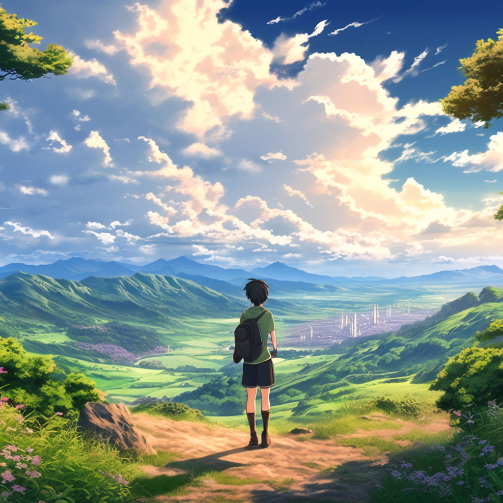 Best handsome anime picture with beautiful scenery in the ba... by ...