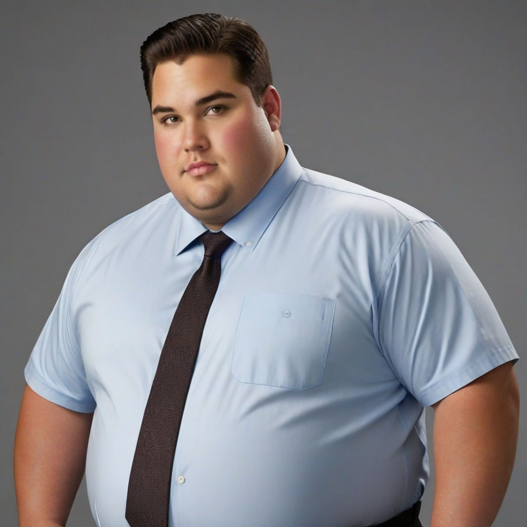 400lbs obese handsome young man with a slim face his body is... by ...