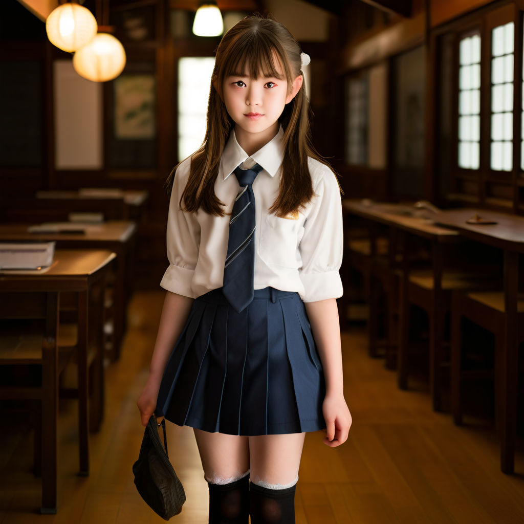 12 year old girl wearing Japanese school uniform by Braden Morrison ...