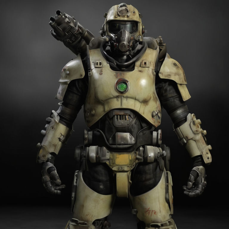 Make this photo look like fallout T-51b power armor by BINGO878 ...