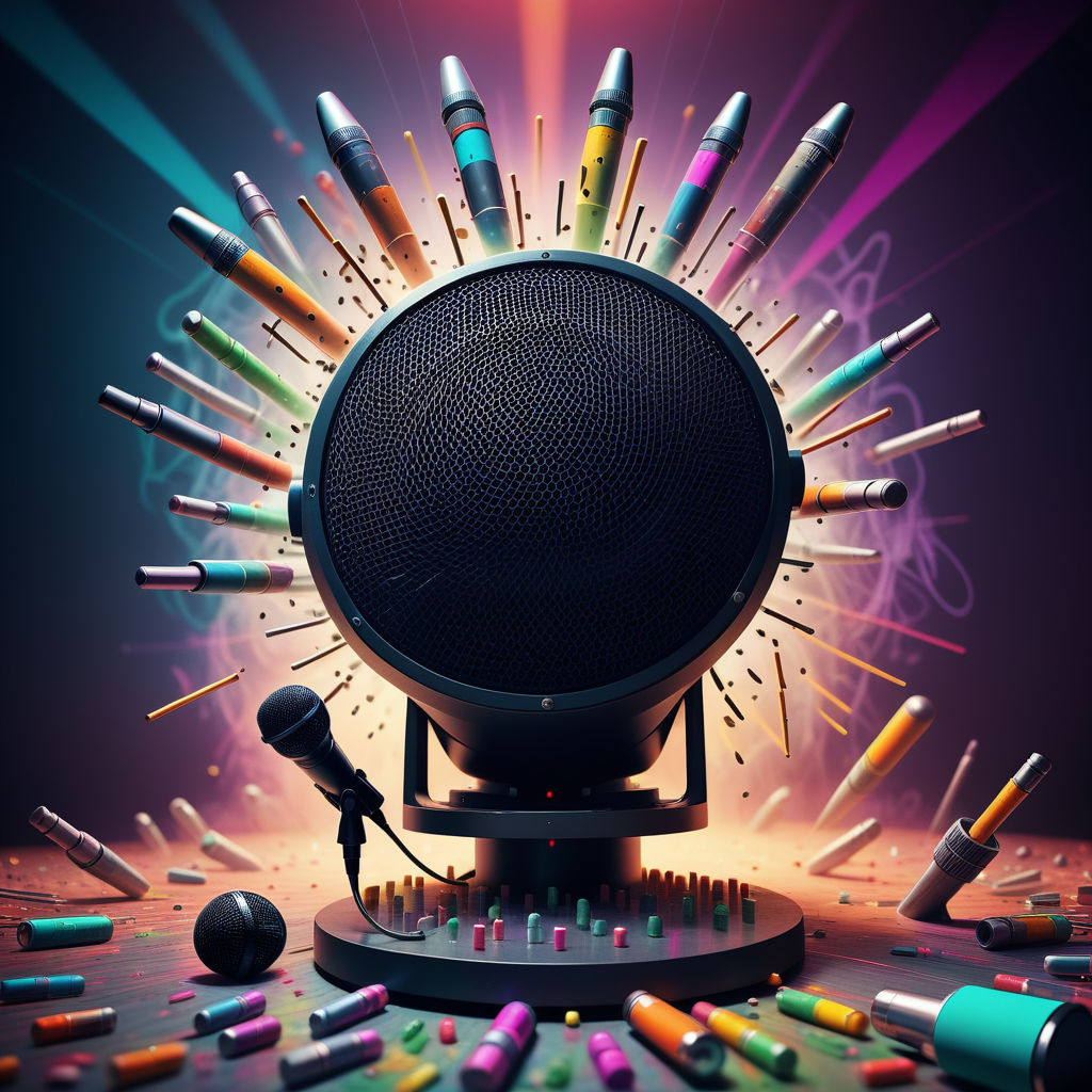 Imagine a condenser microphone as a powerful by Наталья Сотникова ...