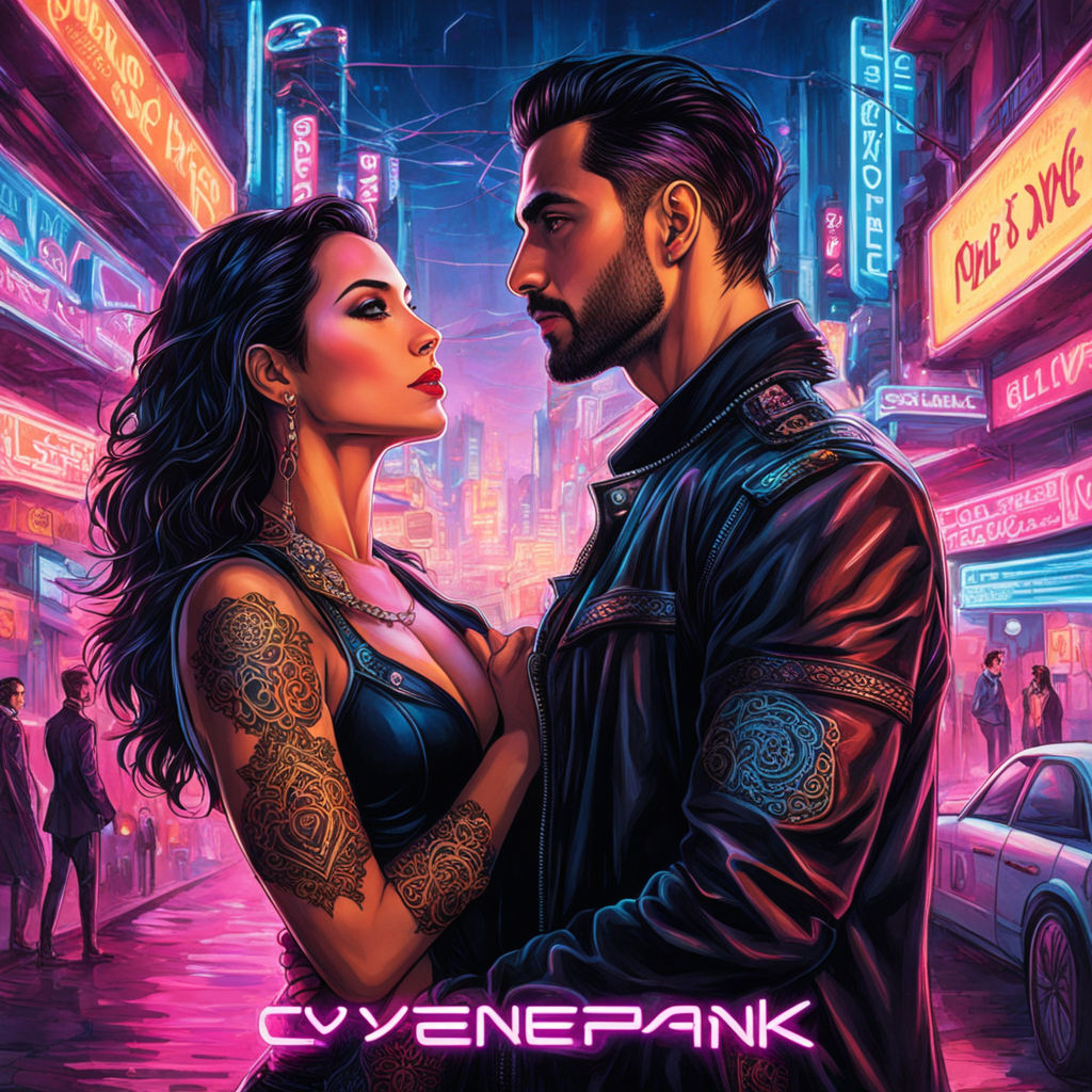 Cyberpunk Album Cover - Happy Spanish man in love looking at... by ZOle ...