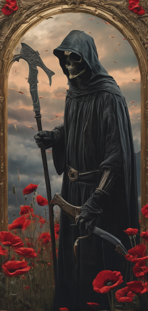 Photorealistic oil on canvas effect showing an exhausted Gri... by Paul ...