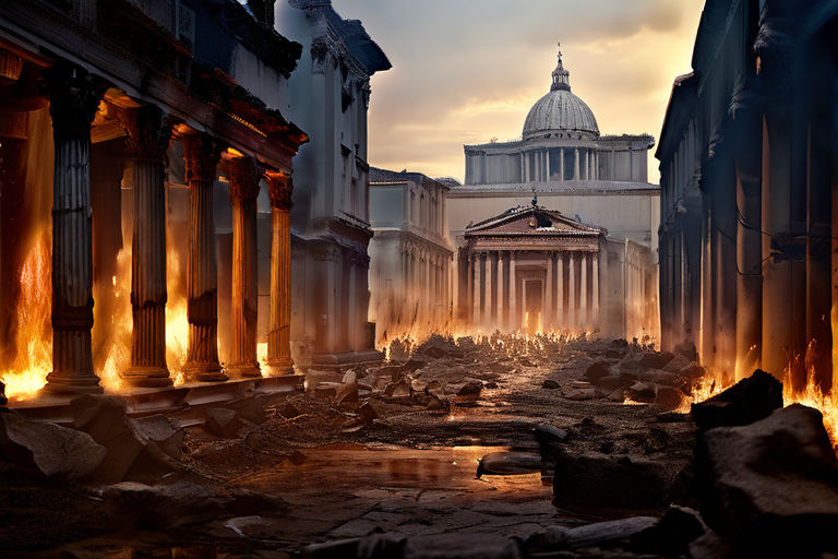 Ancient Rome city street besieged by the Visigoths in 410 AD by Gustavo ...