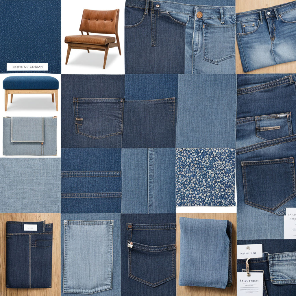 Mood board showing denim upcycled products by Rudraksh Bhardwaj ...