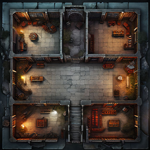 Tabletop battle map of a prison by Rafael Leal - Playground