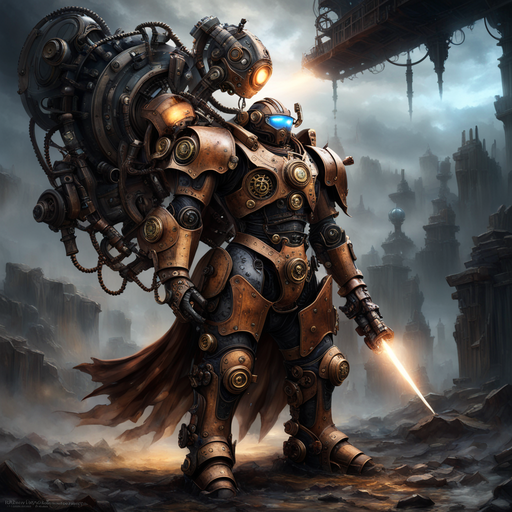 Steampunk medieval mech suit armor exudes an aura of arcane ... by ...