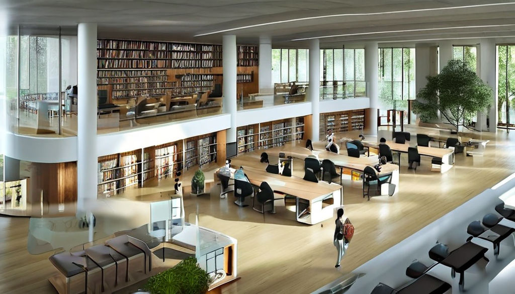 Modern library with integrated mini conference hall by Mifraj Mifraj ...
