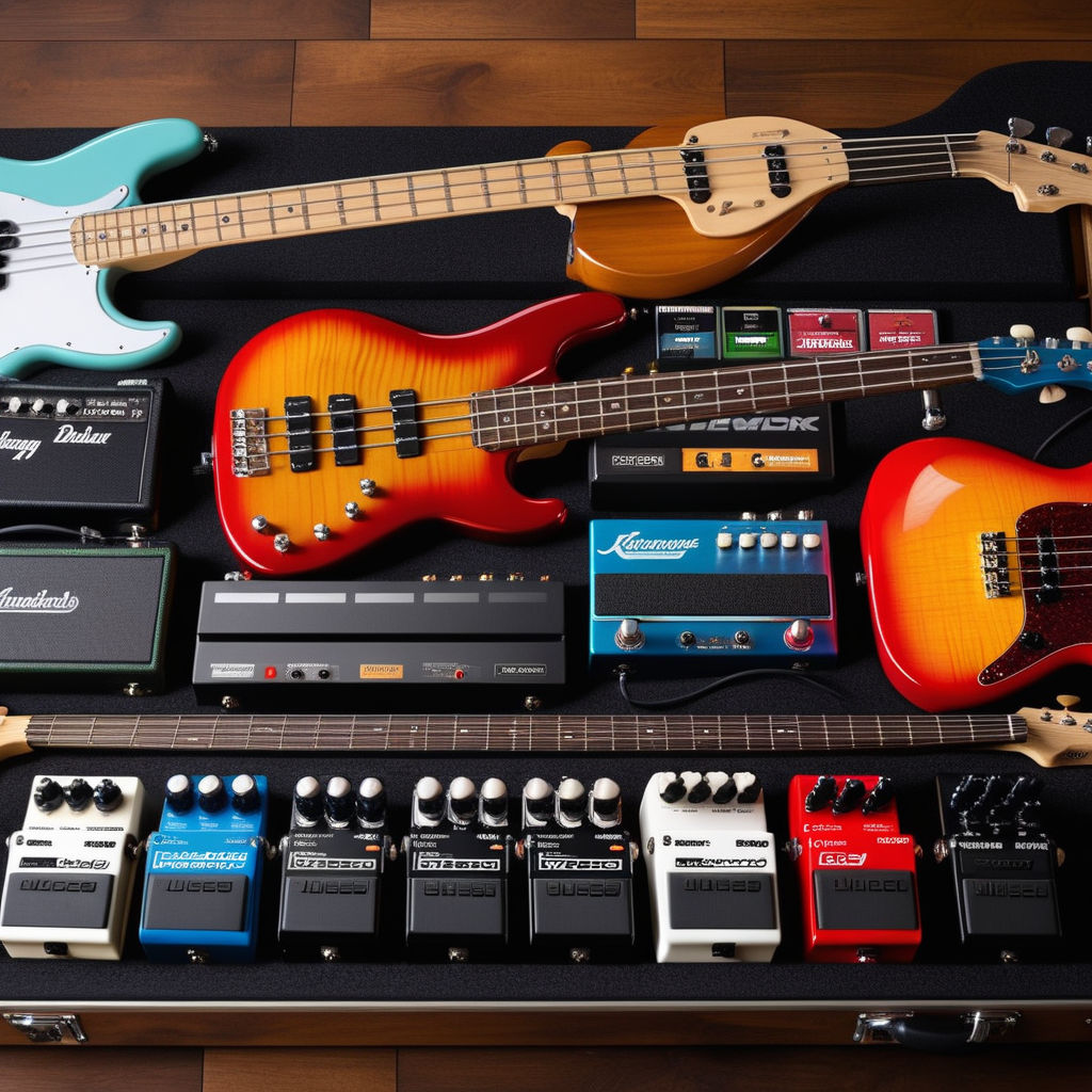 Ultra realistic photo of the best bass guitar pedalboard to ... by ...
