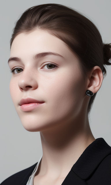 Generate an image of a head facing forward with a side-parte... by ...