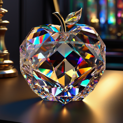 Crystal apple constructed from lustrous diamond by AlDeeb AlDeeb ...