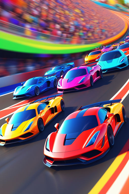 Animated supercars racing on a vibrant by Manolito - Playground