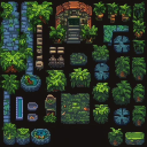 Top-down 2D RPG tileset in the style of Pokemon with 64-bit ... by Jean ...