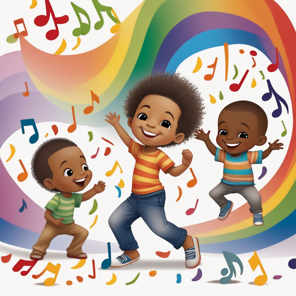 Transform into chibi-style a playful scene of an African Ame... by ...