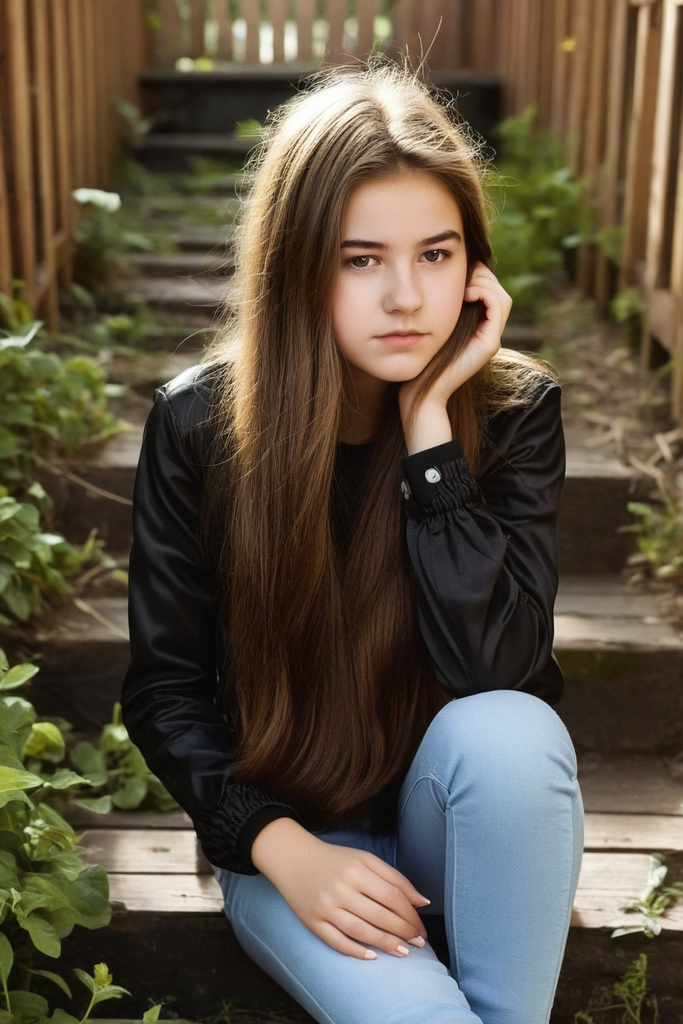 An impudent 16-year-old girl with brown hair by Екатерина Шрейбер - Playground