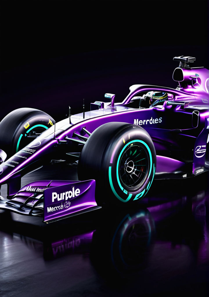 Deep purple Mercedes W15 Formula 1 car by Jonathan Dewick - Playground