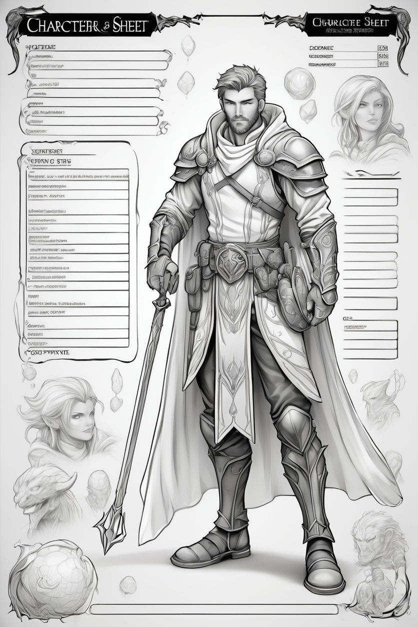 Comic rpg character sheet template by Julia Starodubtsev - Playground