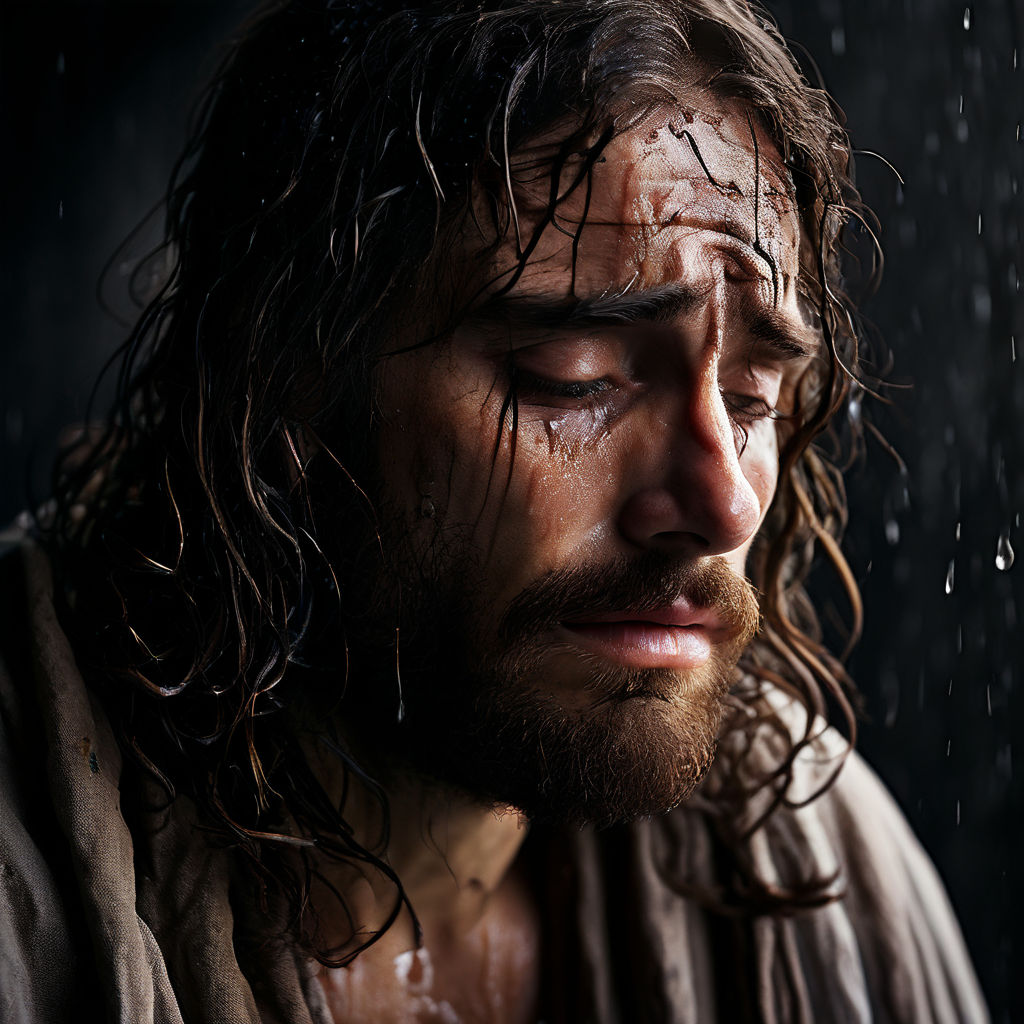 Jesus Christ sad and with tears on his face by fabio francisco - Playground