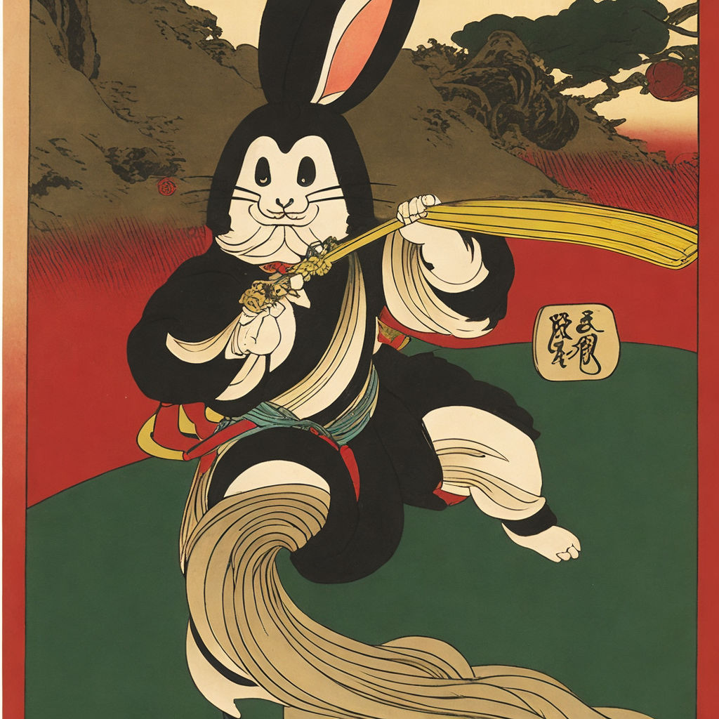 A YOKAI BUNNY IN THE STYLE OF KUNIYOSHI AND YOSHITOSHI by Frank Morlock ...