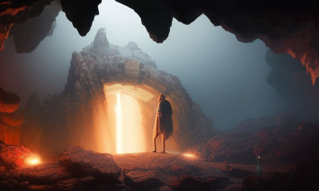 Detailed mystic grand forge full of magic inside a cave by Beatriz ...