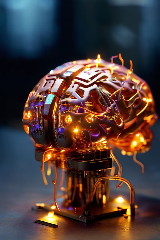A brain made of circuits and an explosion of light by Joe A - Playground