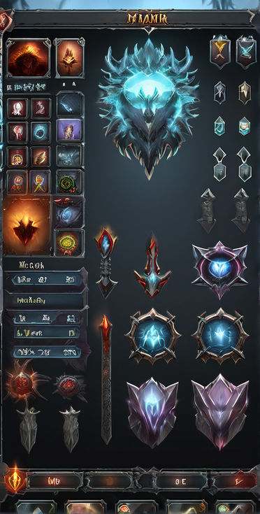 MMORPG user interface showcasing iconography only by Sebastian Jusko ...