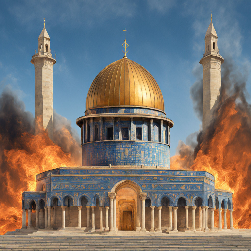 A Jewish temple in the shape of a rectangle covered with Jer... by ...