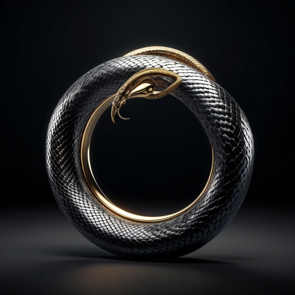 Snake coiled in a perfect circle by Highlabdecor Lab - Playground